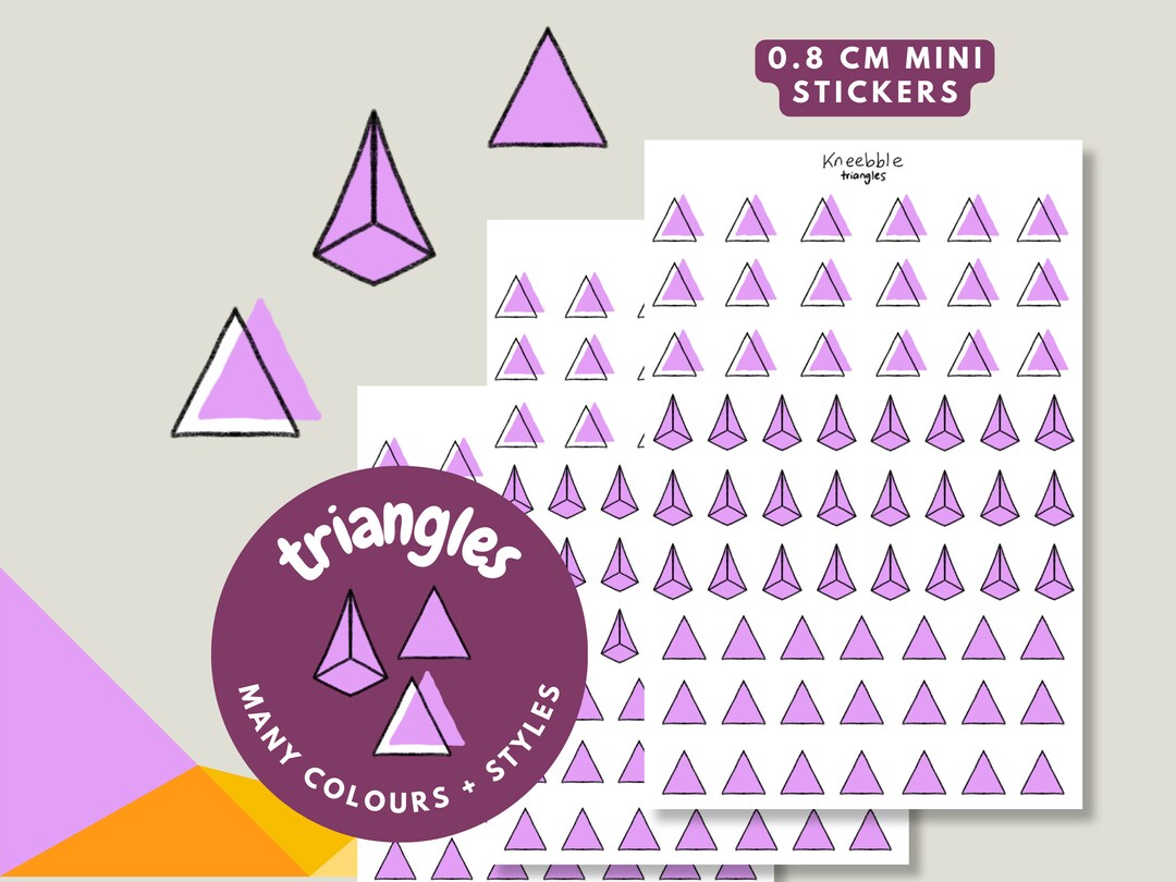 Triangle Stickers Custom Colors & Styles for Planners - Etsy