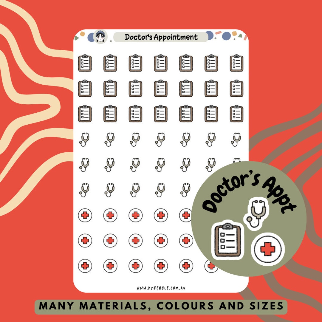 Doctors Appointment Stickers, Medical Planner Stickers, Health Stickers ...