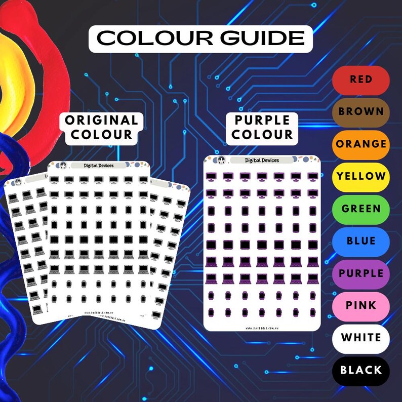 Digital Device Stickers, Technology Stickers, Electronic Sticker Sheet ...