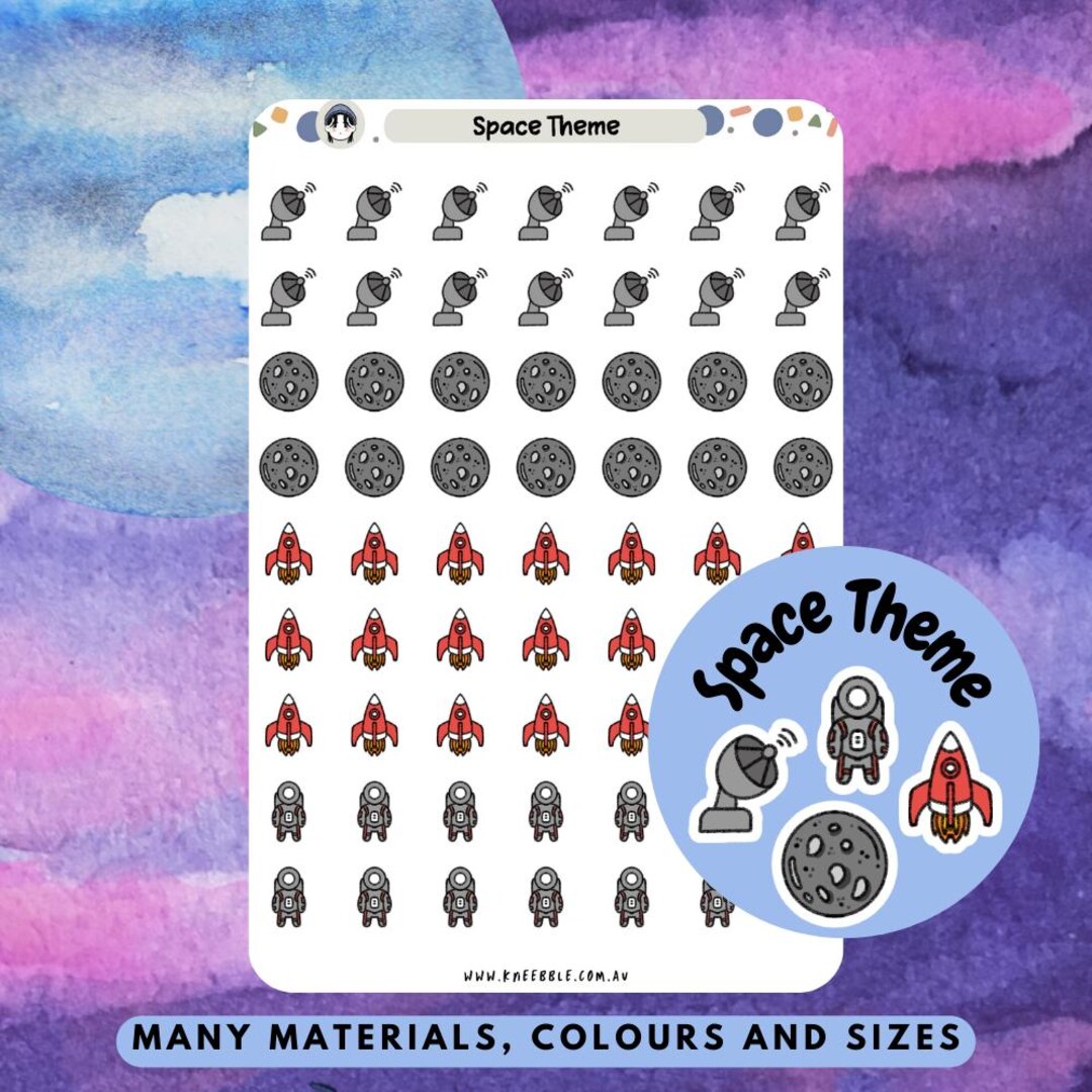 Space Galaxy Theme Planner Stickers, Space Suit Astronaut Label ...