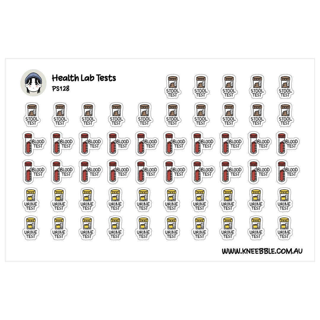 Lab Test Planner Stickers: Blood, Urine, Stool & Doctor Appointment - Etsy