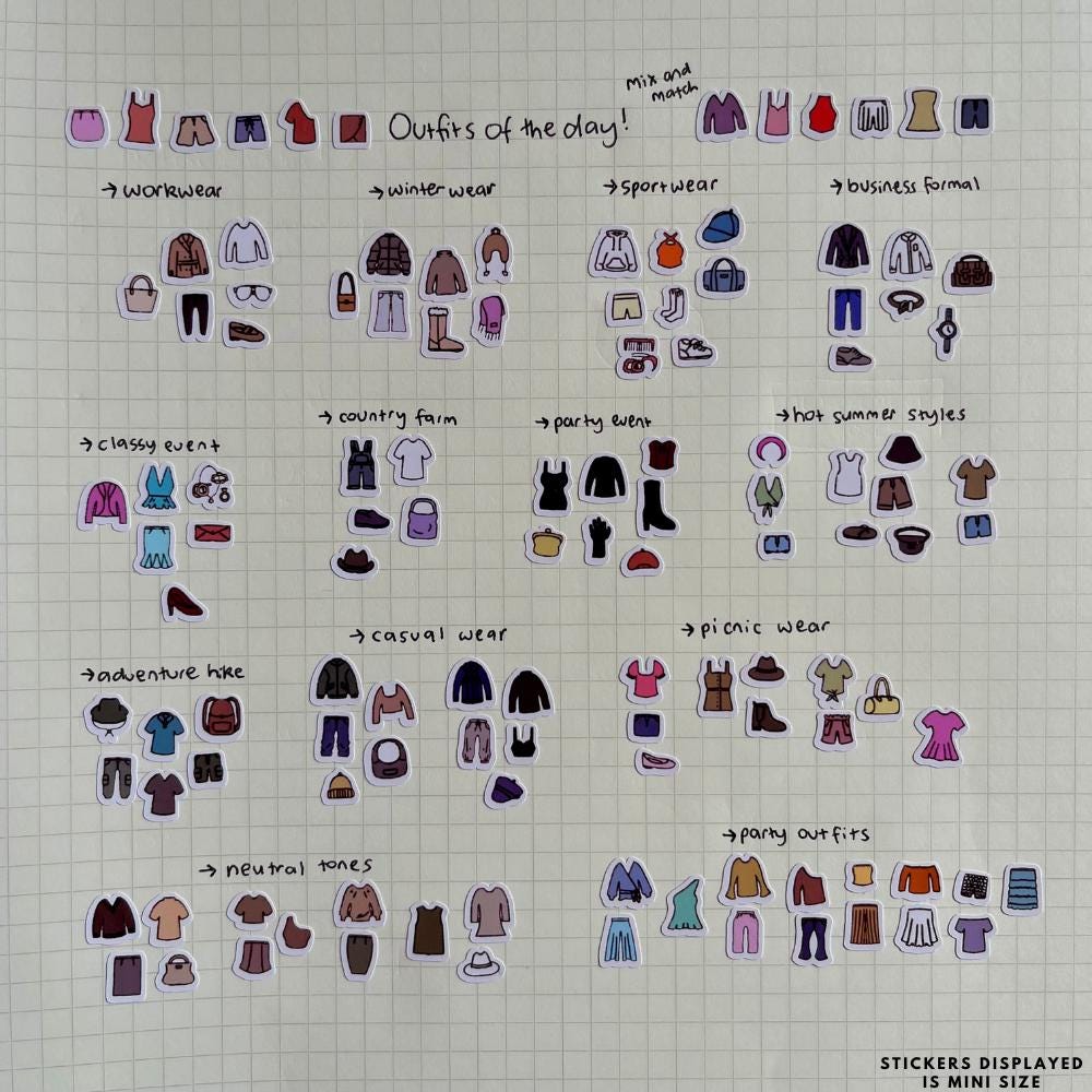 Pants Stickers, Clothing Stickers, Fashion Stickers, Bottoms Planner ...