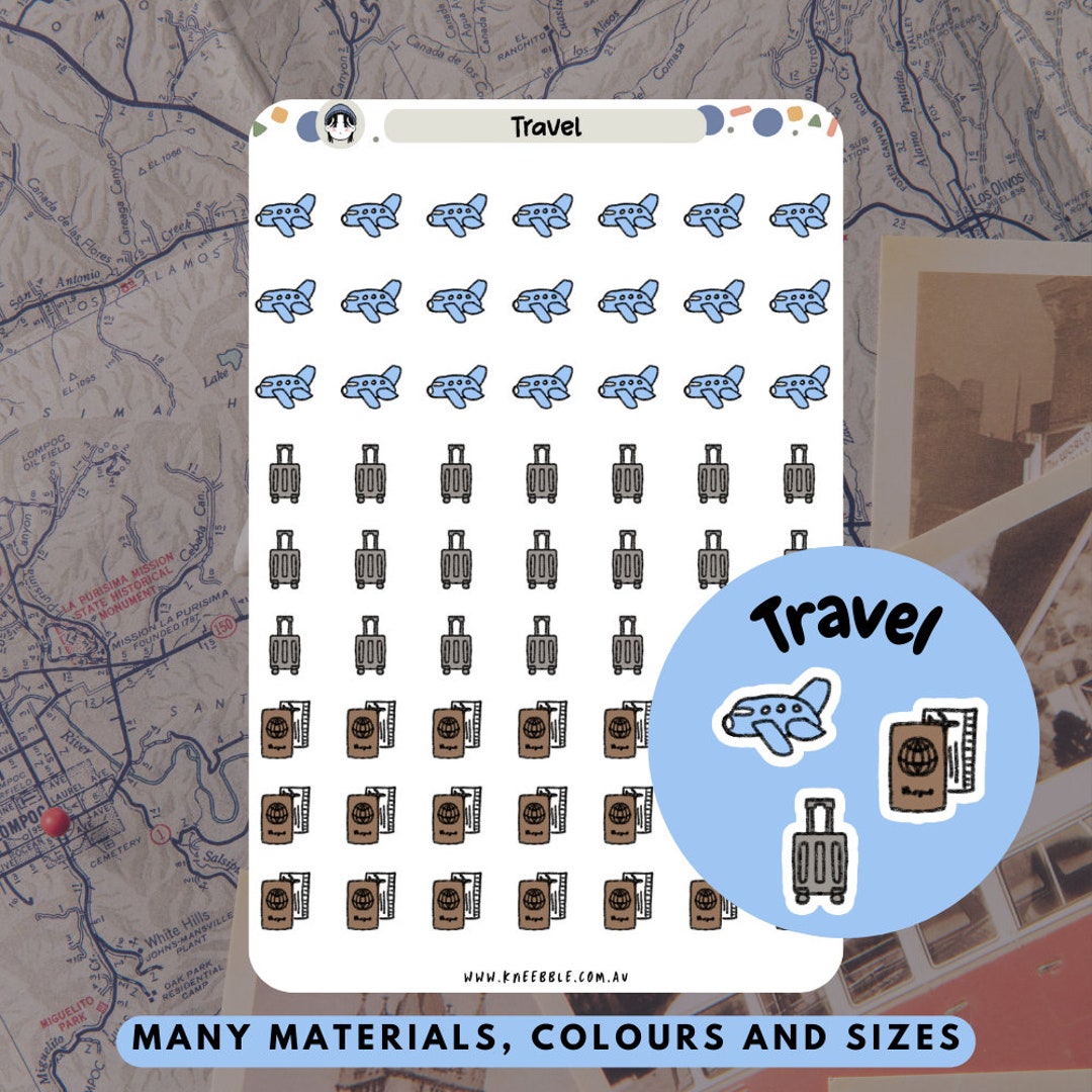 Travel Sticker Sheet for Organizing Your Journey Planes, Maps ...