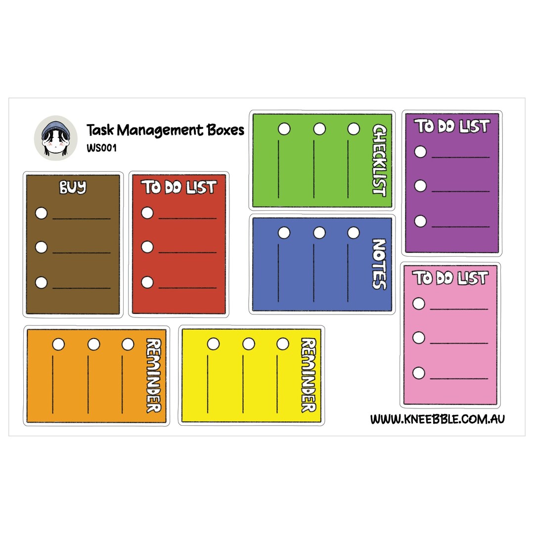 Checklist Planner Stickers - Task Boxes and Reminder Notes - Etsy
