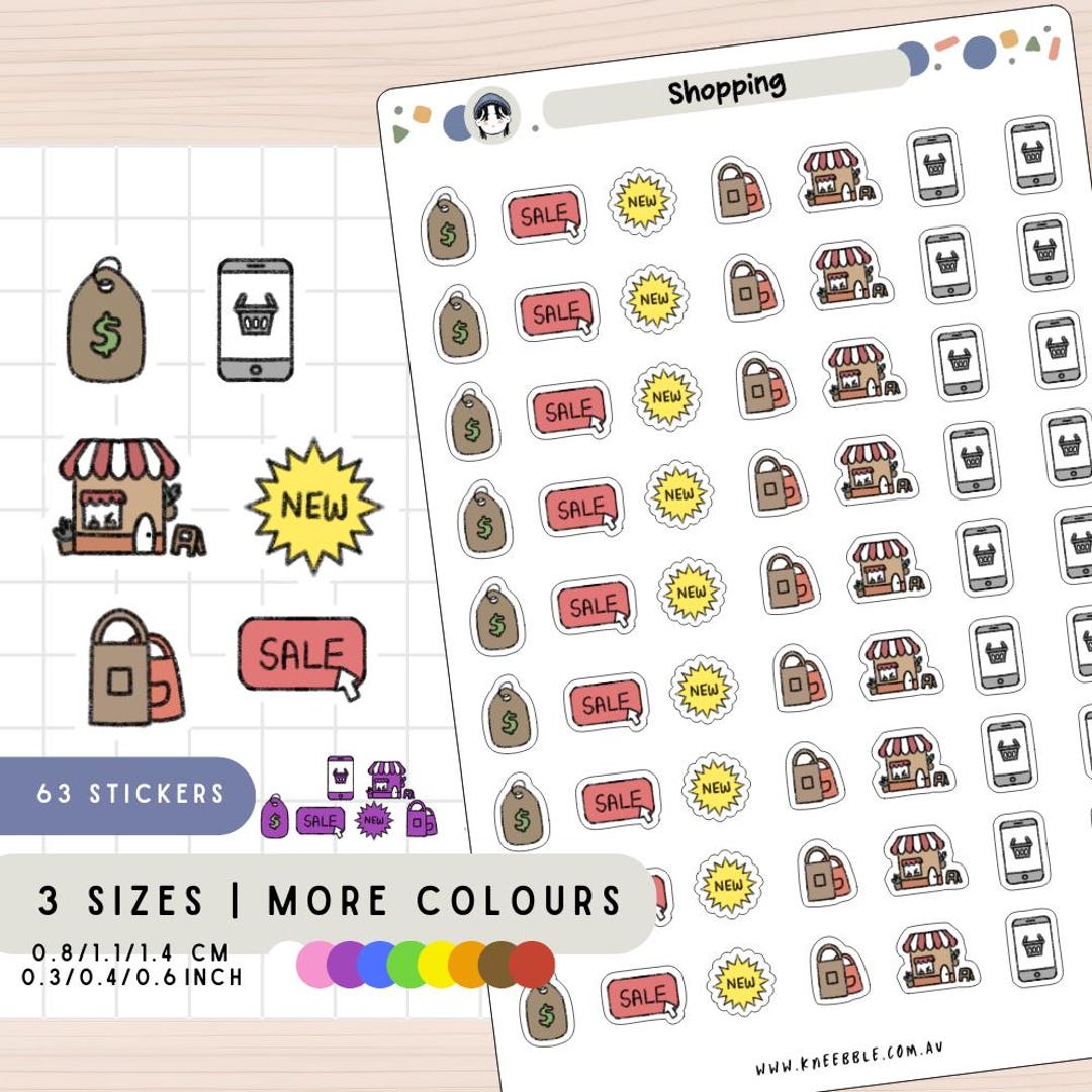 Shopping Planner Stickers, Retail Therapy Organiser Stickers, Grocery ...