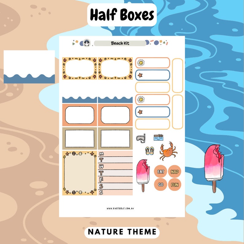 Weekly Planner Beach Kit, Beach Theme Stickers, Summer Tropical ...