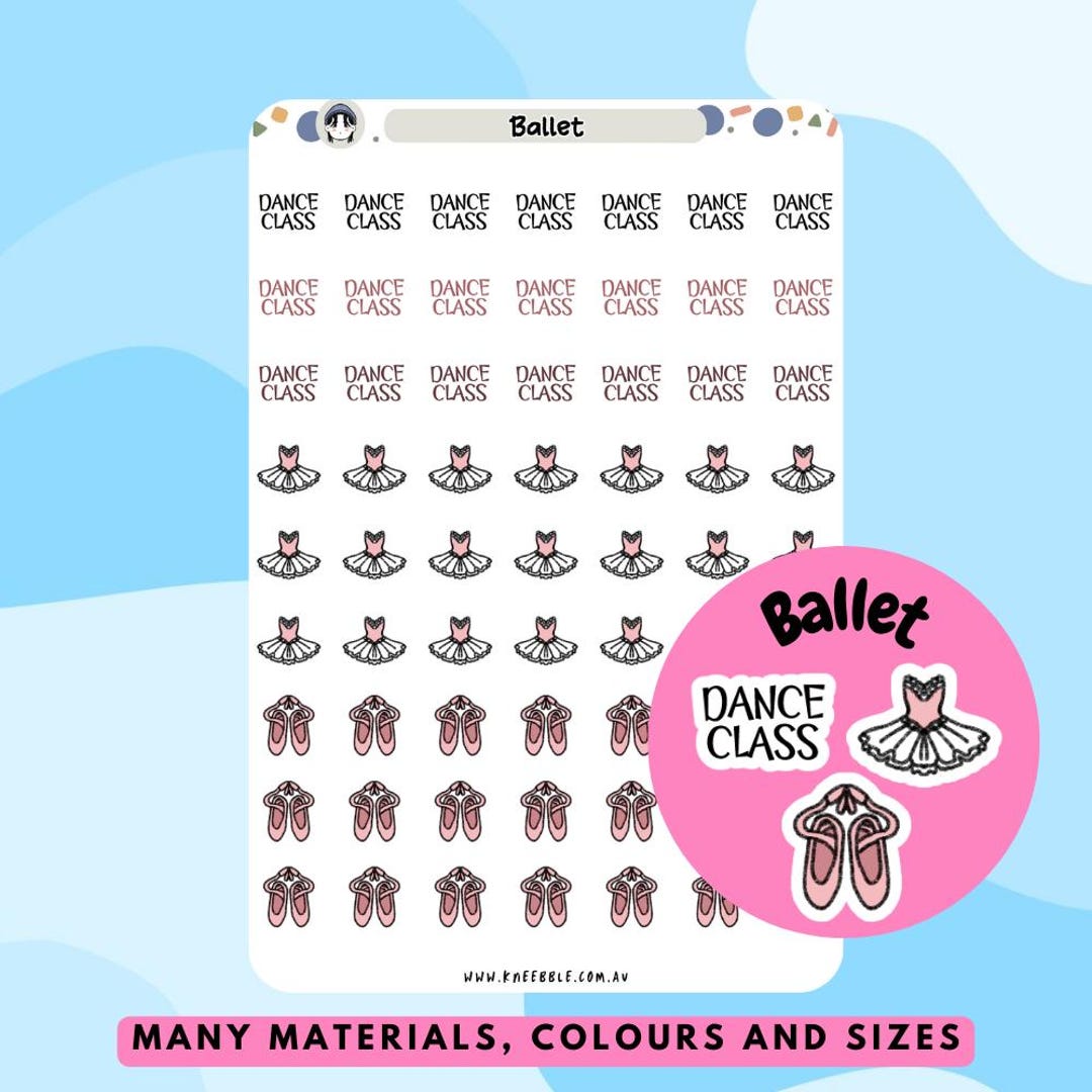 Ballet Ballerina Planner Stickers, Dance Class Session Rehearsal ...