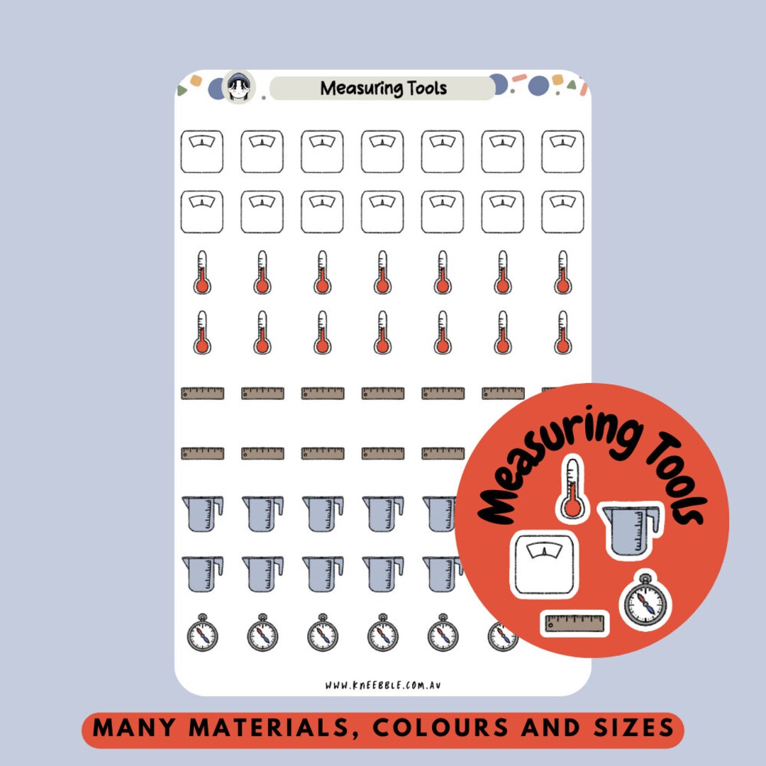 Measuring Tool Stickers, Craft Measurement Stickers, Toolbox Sticker ...