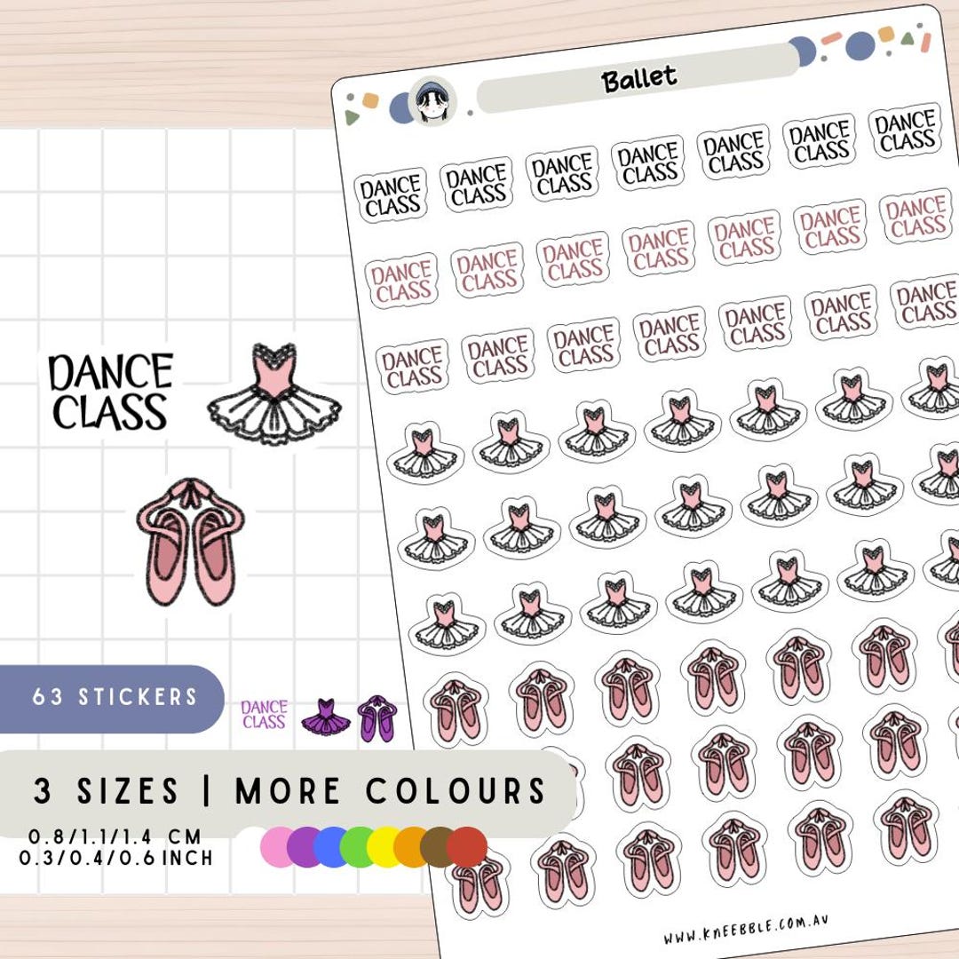 Ballet Ballerina Planner Stickers, Dance Class Session Rehearsal ...