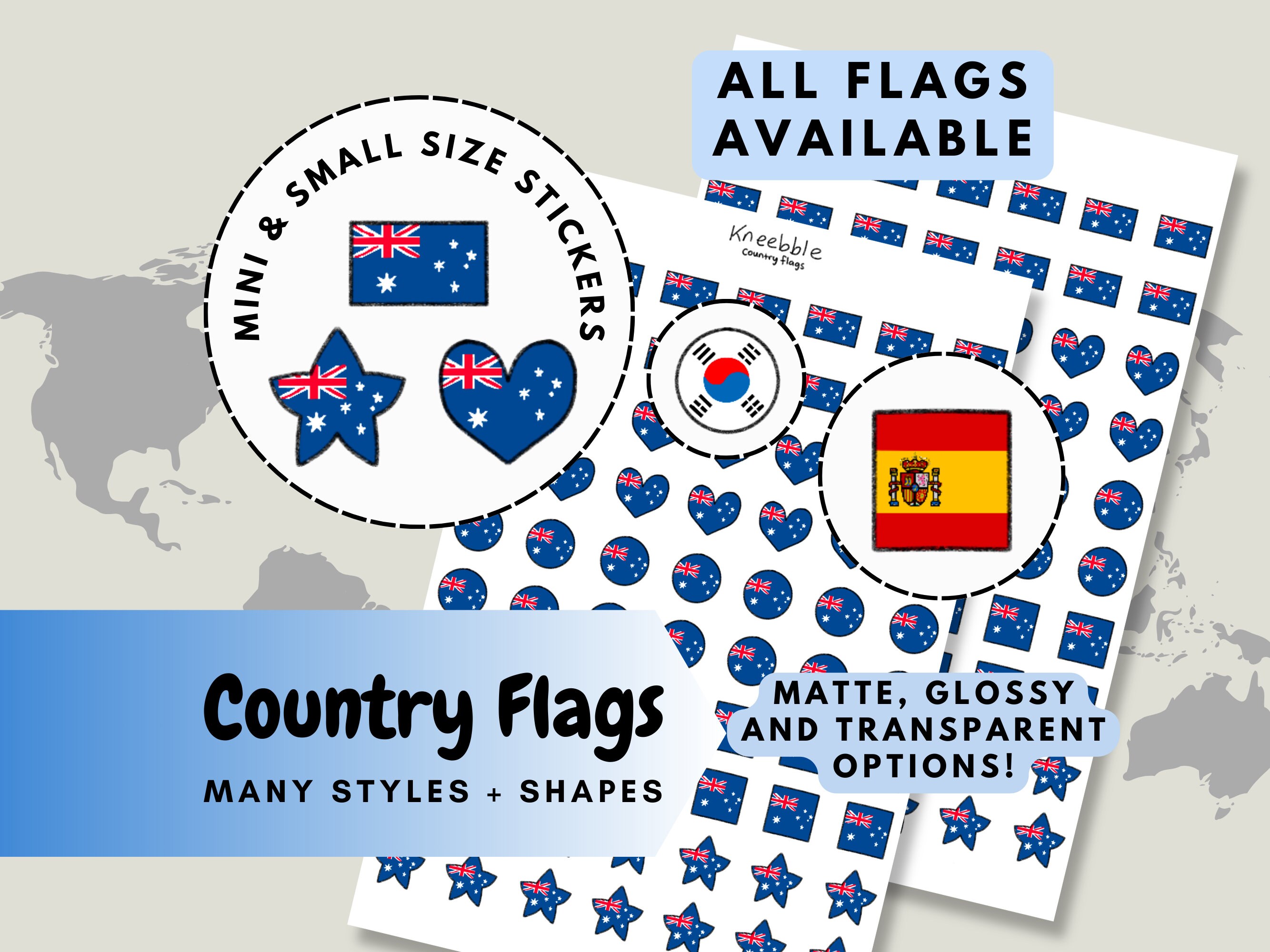 Country Flag Stickers, World Flags Sticker Sheet, National Flags, Great ...