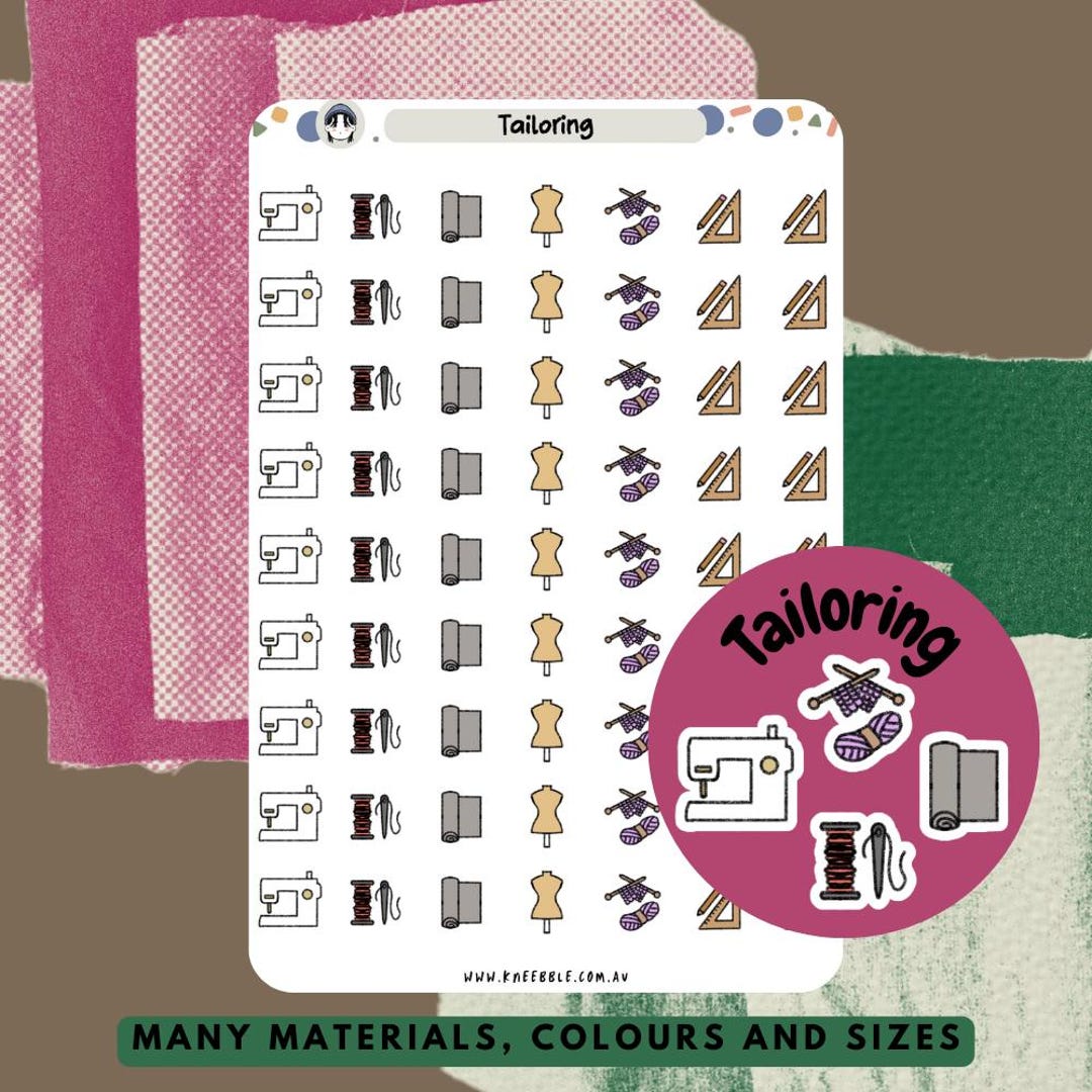 Tailor Sewing Craft Planner Stickers, Needle Thread Project Labels ...