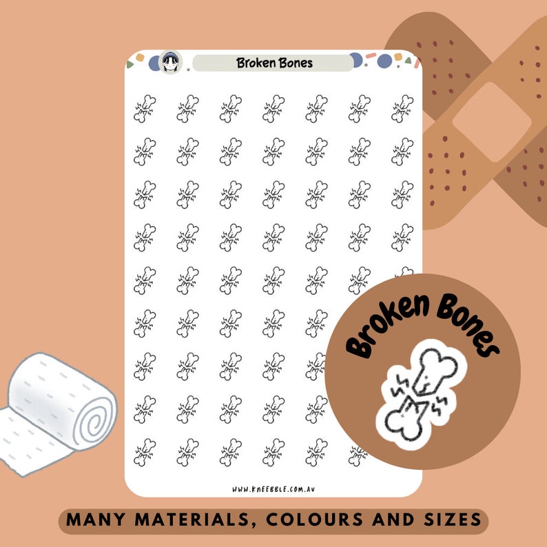Injury Health Planner Stickers, Damage Recovery Healthcare Sticker ...