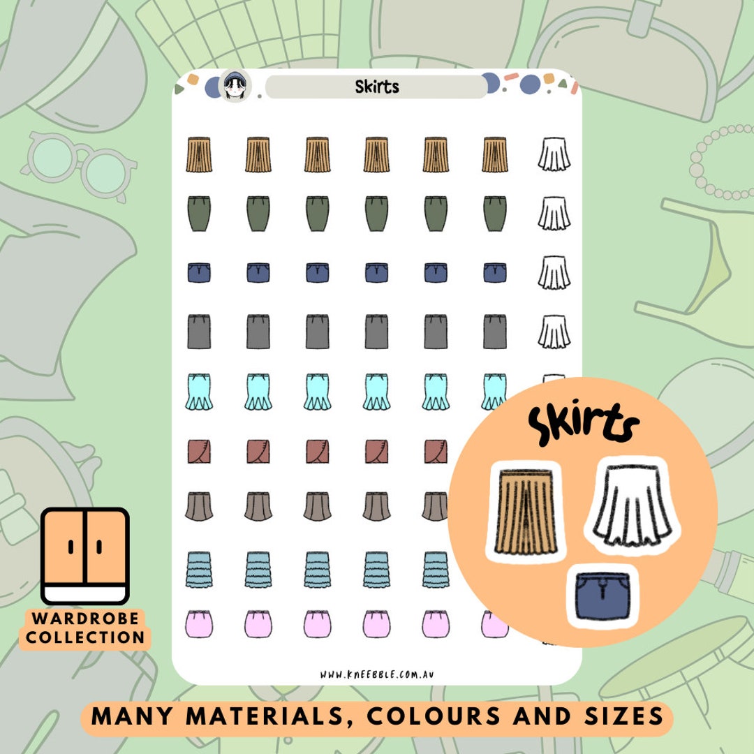 Skirt Stickers, Clothing Stickers, Fashion Stickers, Style Planner ...