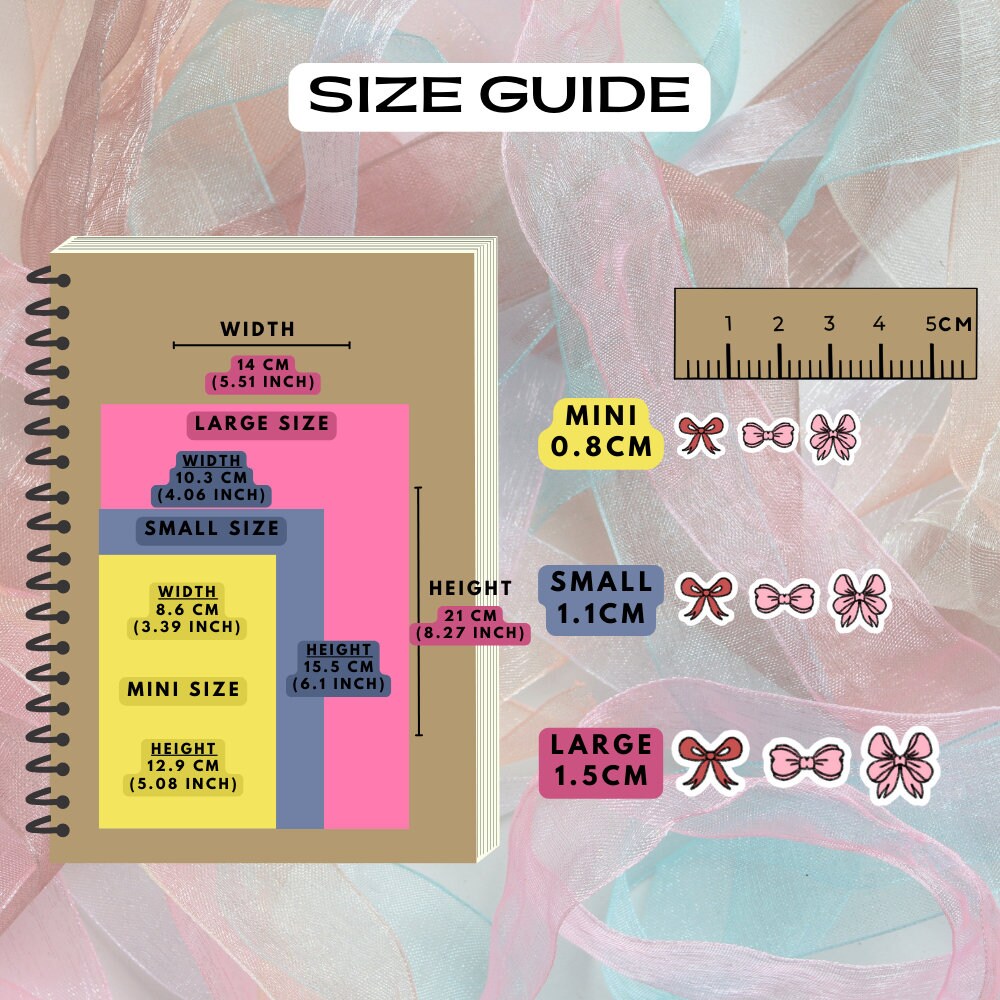 Ribbon Stickers, Bow Tie Sticker Sheet, Cute Icon Stickers, Pretty Tape ...
