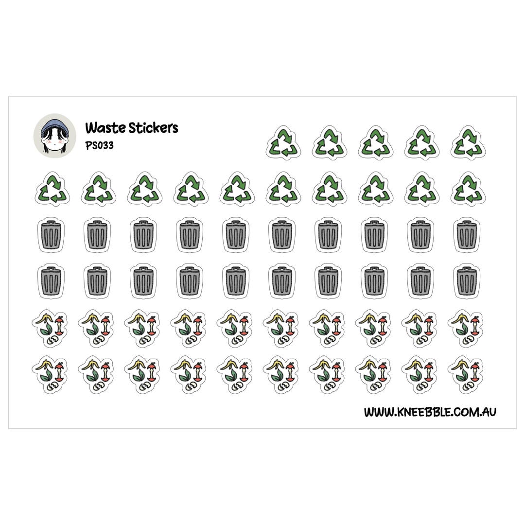 Waste Reminder Stickers - Recycle, Compost, Trash Planner Icons - Etsy