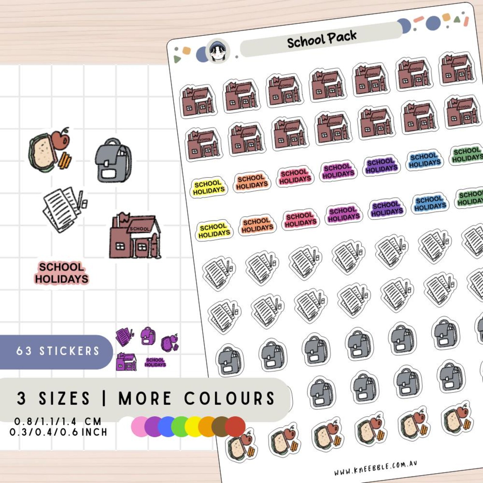 School Stickers, Study Diary Planner, Homework Exams Subjects, Teacher ...