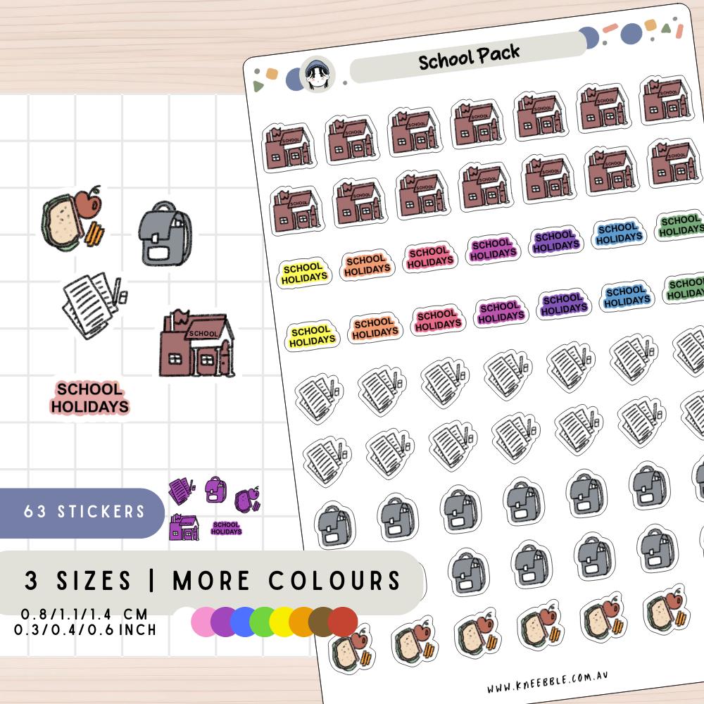 School Stickers, Study Diary Planner, Homework Exams Subjects, Teacher ...