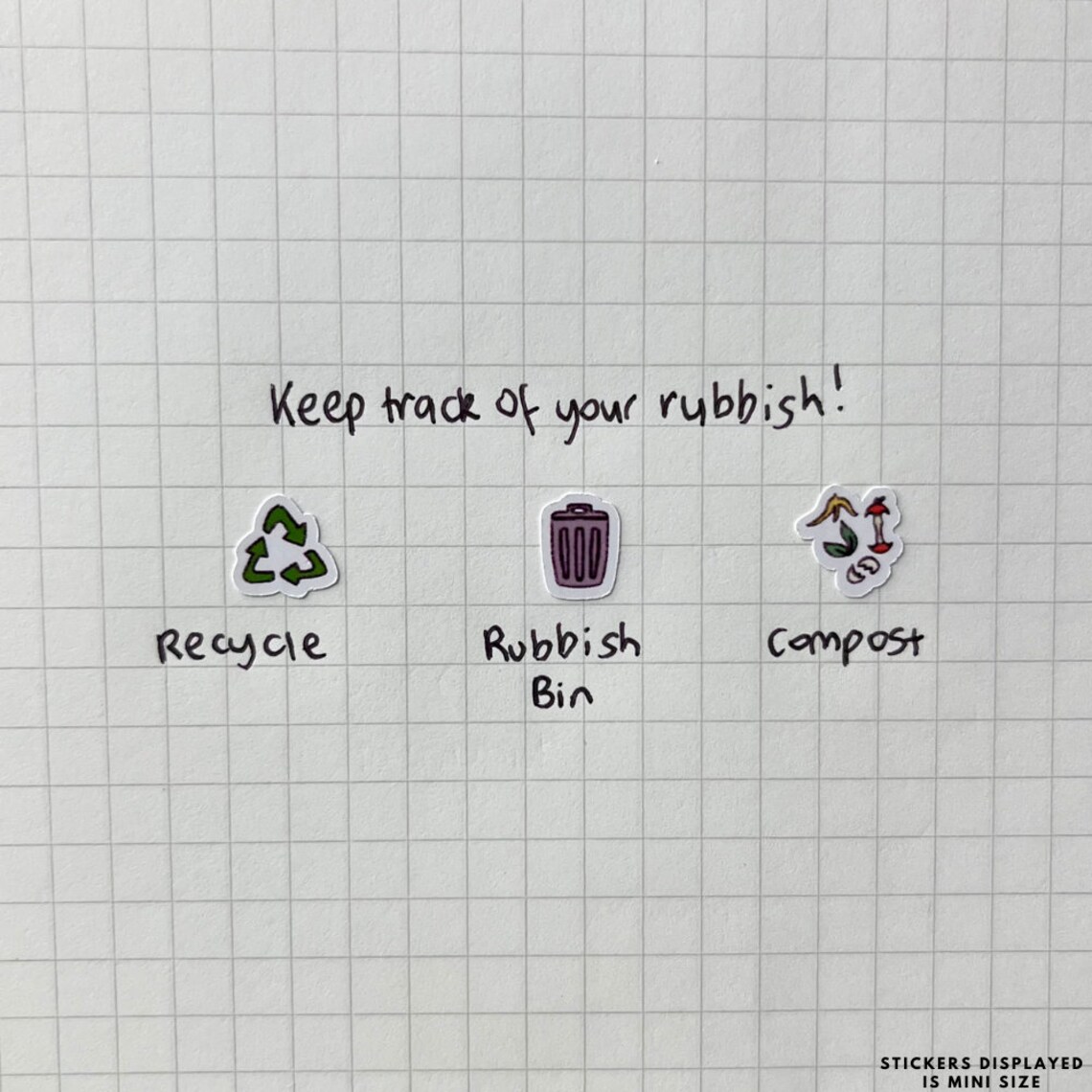 Waste Stickers, Recycle Stickers, Compost Sticker Sheet, Environment ...