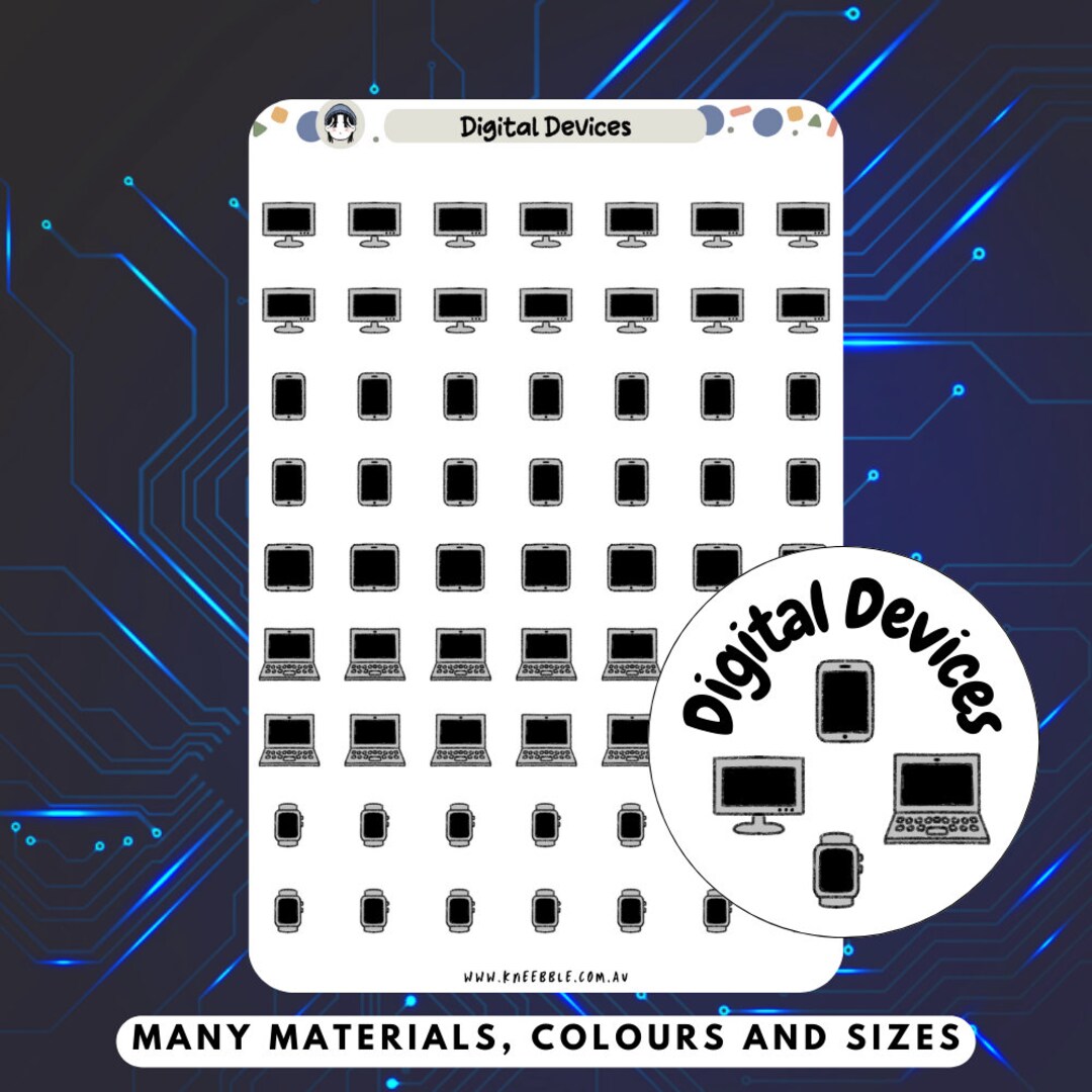 Digital Device Stickers, Technology Stickers, Electronic Sticker Sheet ...