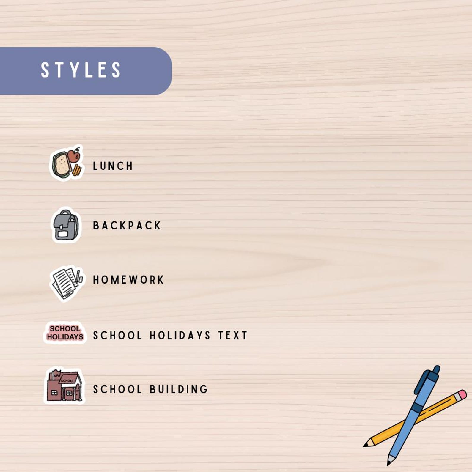 School Stickers, Study Diary Planner, Homework Exams Subjects, Teacher ...