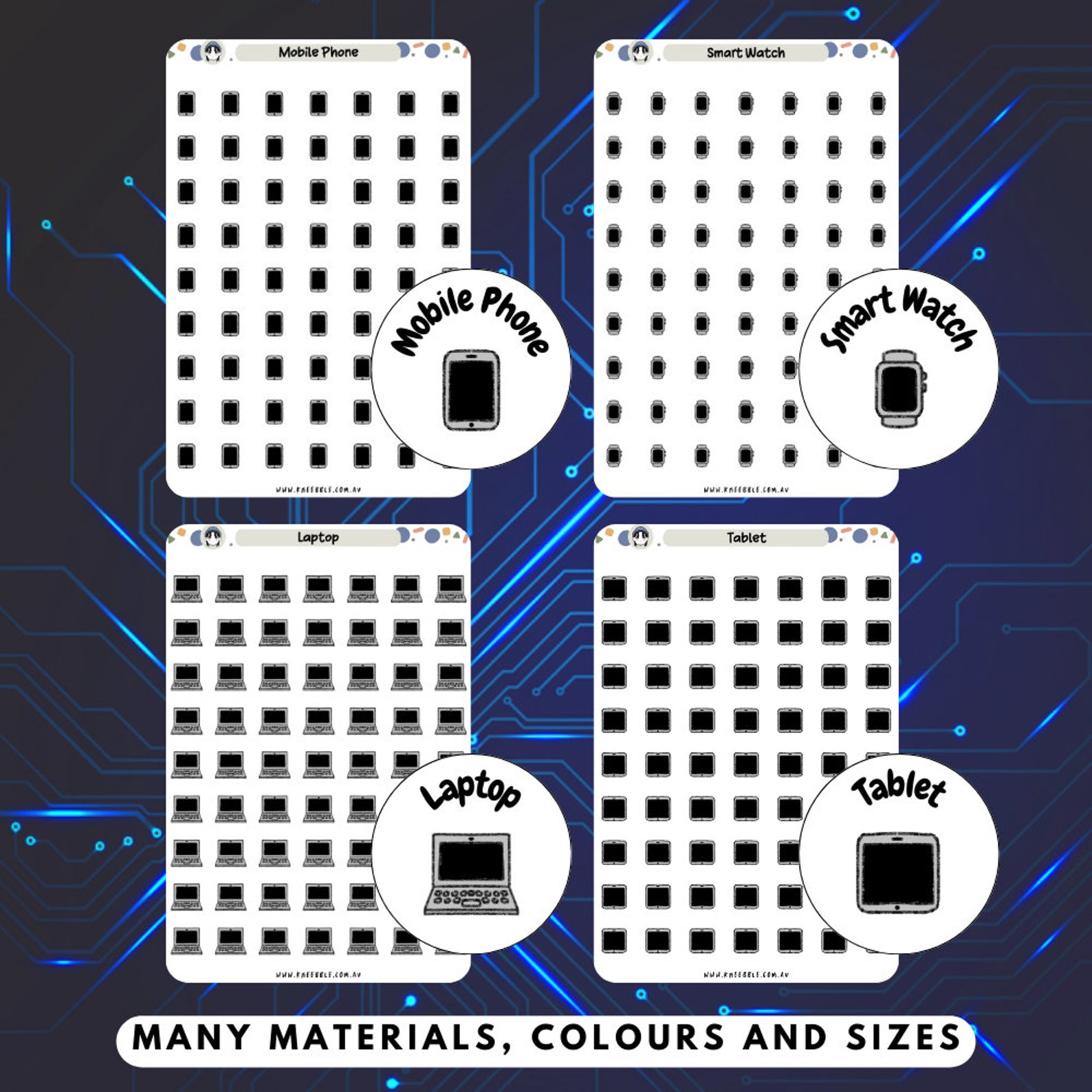 Digital Device Stickers, Technology Stickers, Electronic Sticker Sheet ...