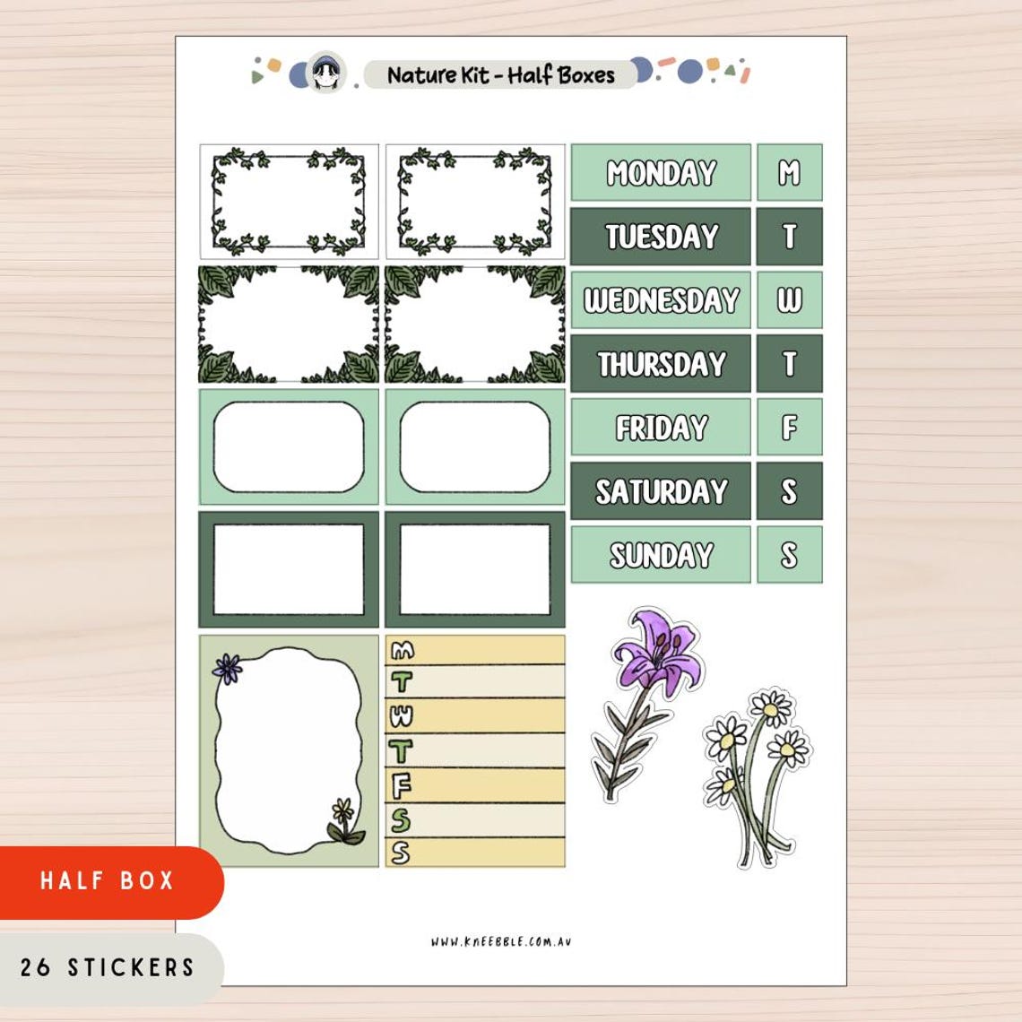 Weekly Planner Nature Kit, Nature Environment Planner Stickers, Task ...
