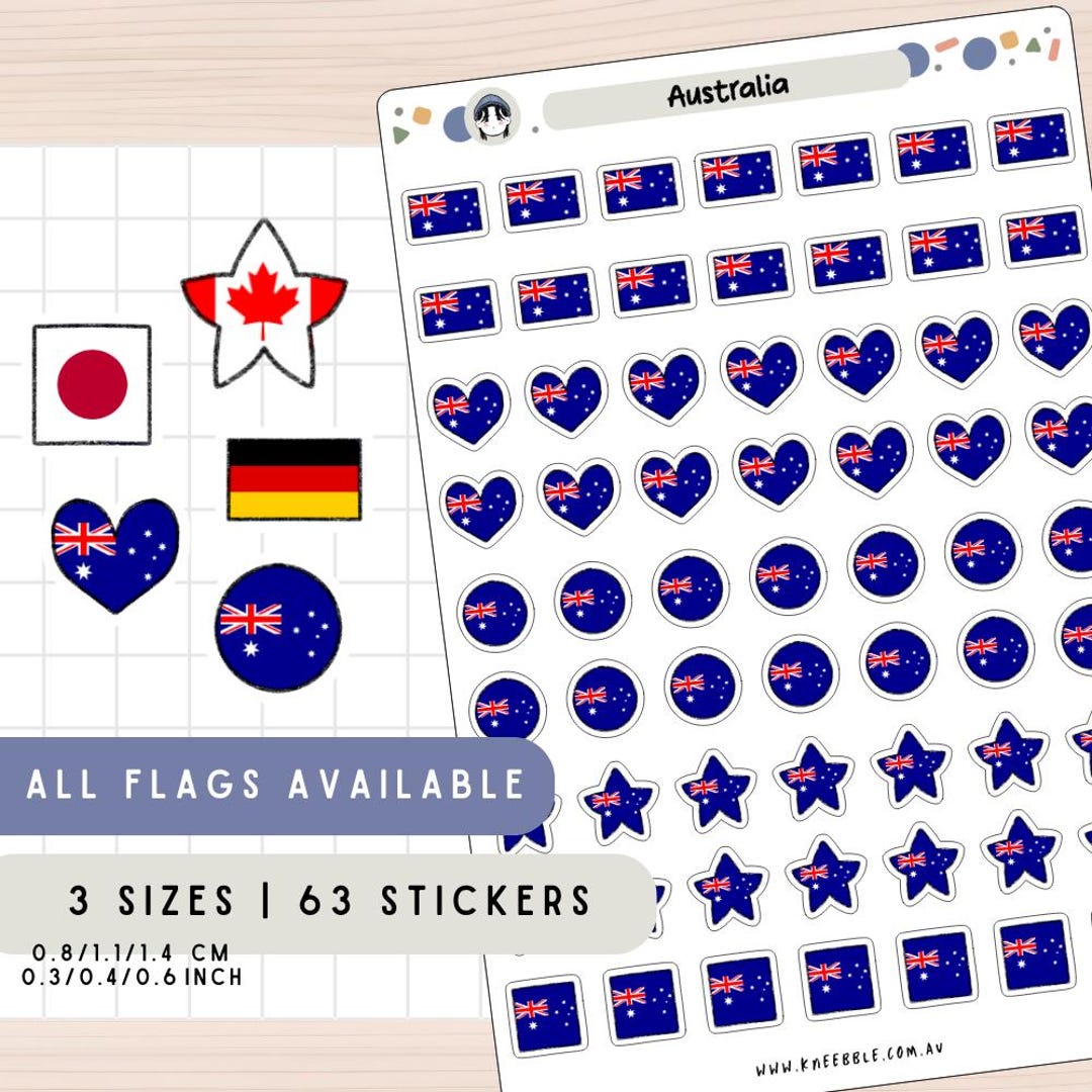Country Flag Stickers, World Flags Sticker Sheet, National Flags, Great ...