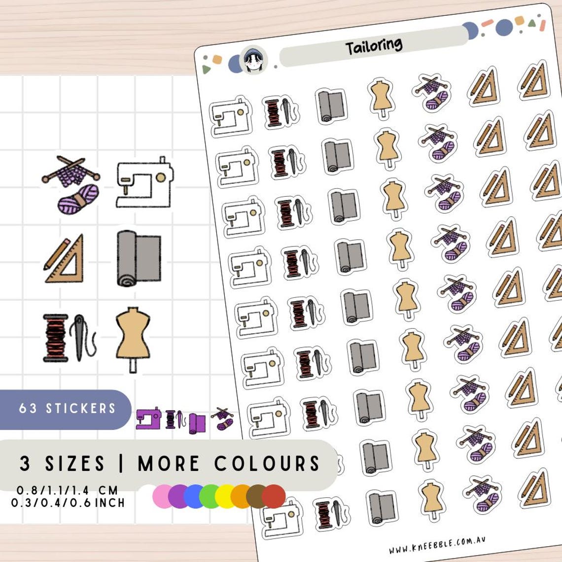Tailor Sewing Craft Planner Stickers, Needle Thread Project Labels ...