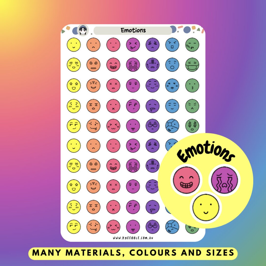 Emotion Stickers, Emoticon Sticker Sheet, Emoji Stickers, Mood Tracker ...