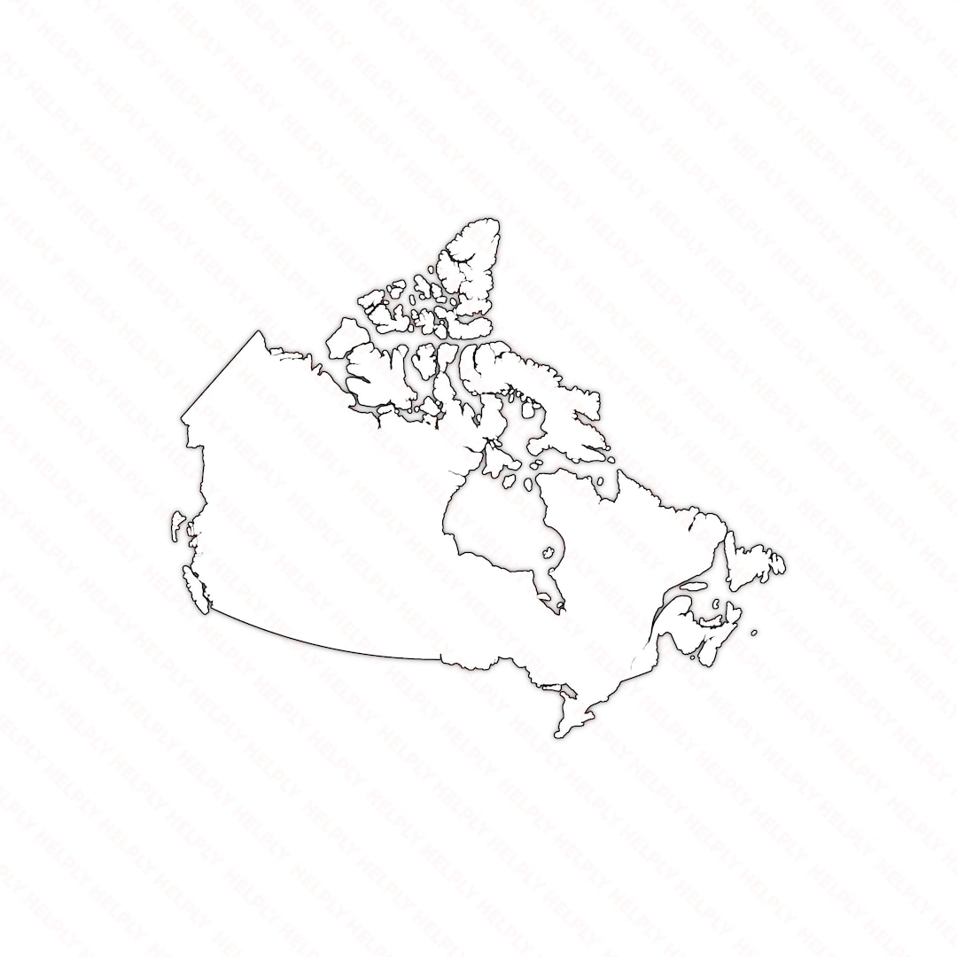 Canada Map SVG PNG, Canada Map Outline, Canada Silhouette Vector ...