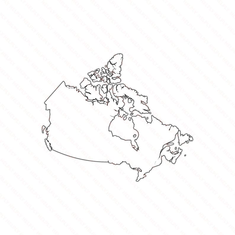Canada Map SVG PNG, Canada Map Outline, Canada Silhouette Vector ...