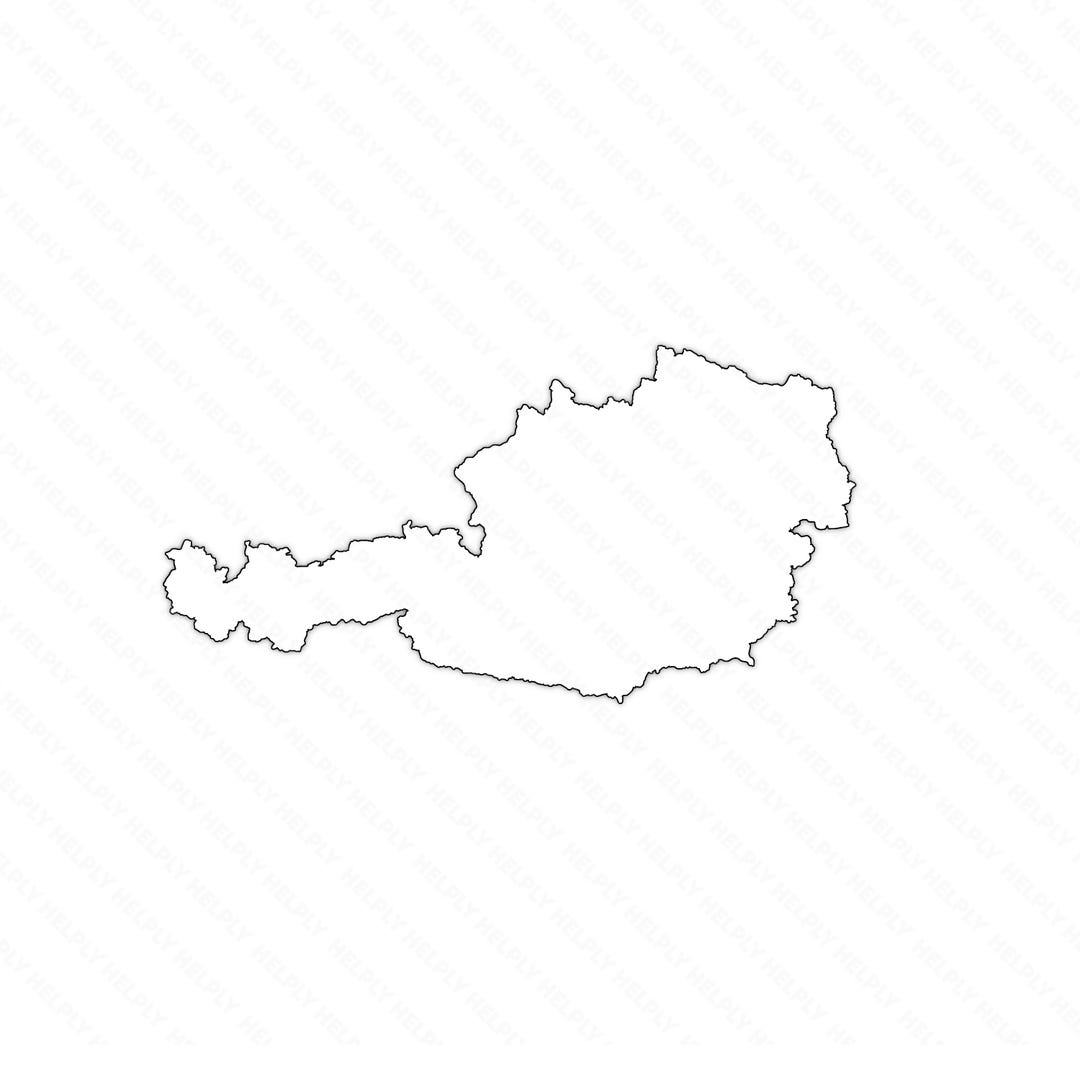 Austria Map SVG PNG, Austria Map Outline, Austria Silhouette Vector ...