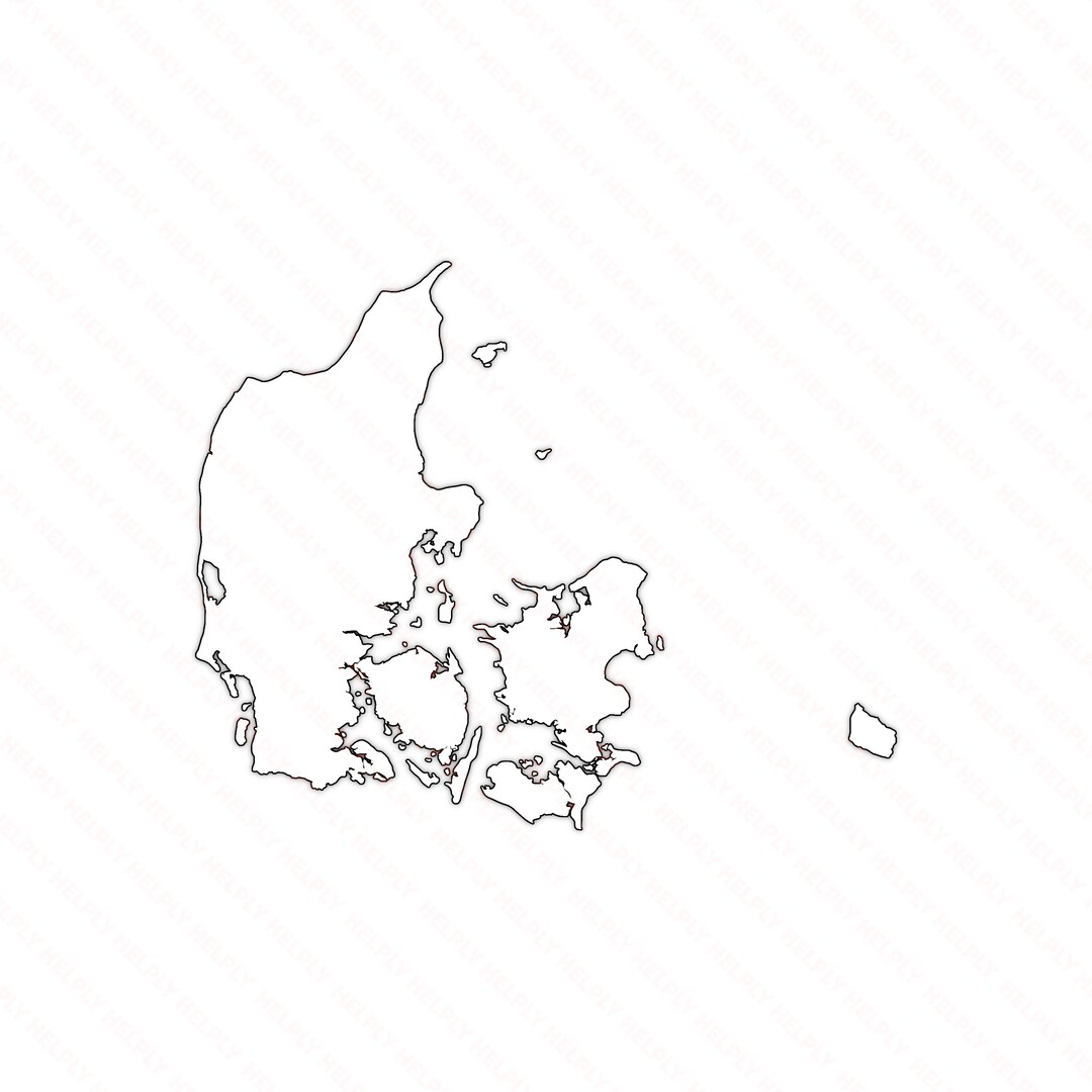 Denmark Map SVG PNG, Denmark Map Outline, Denmark Silhouette Vector ...