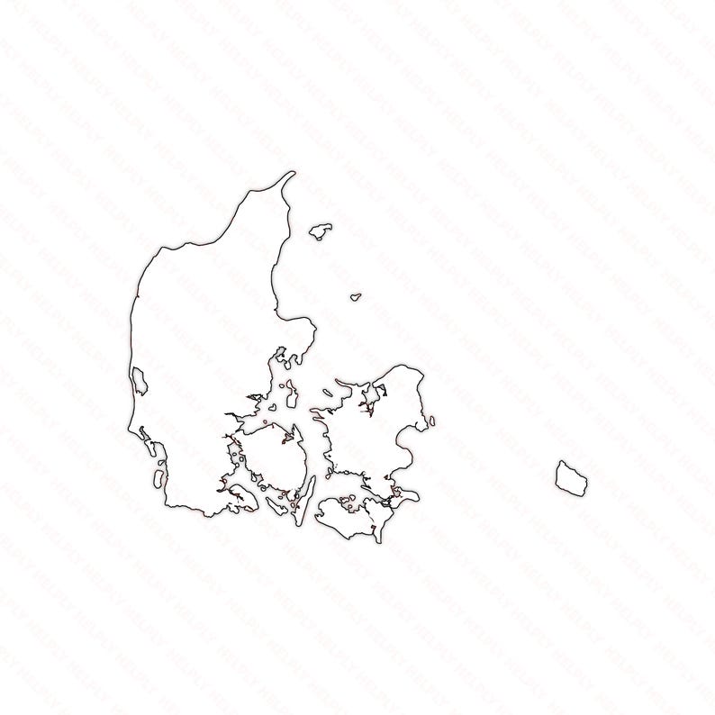 Denmark Map SVG PNG, Denmark Map Outline, Denmark Silhouette Vector ...