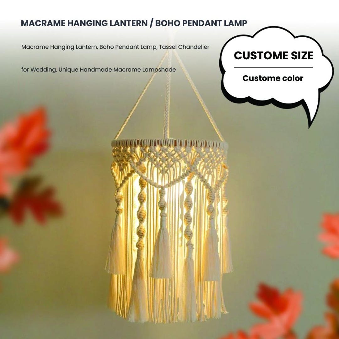 Macrame Hanging Lantern Macrame Hanging Light Boho Decoration,macrame ...