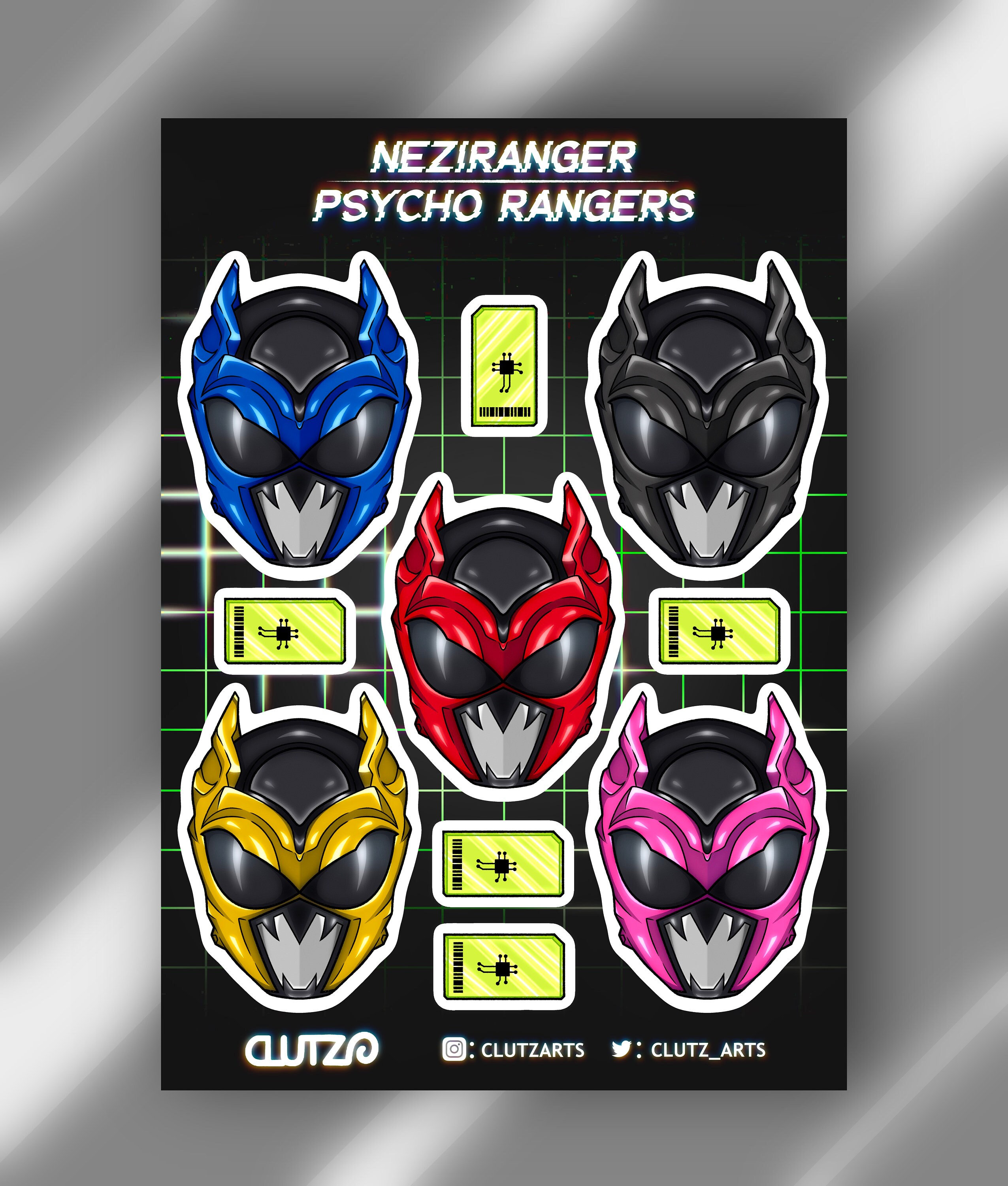 Psycho Ranger / Neziranger Kiss-cut Sticker Sheet - Etsy