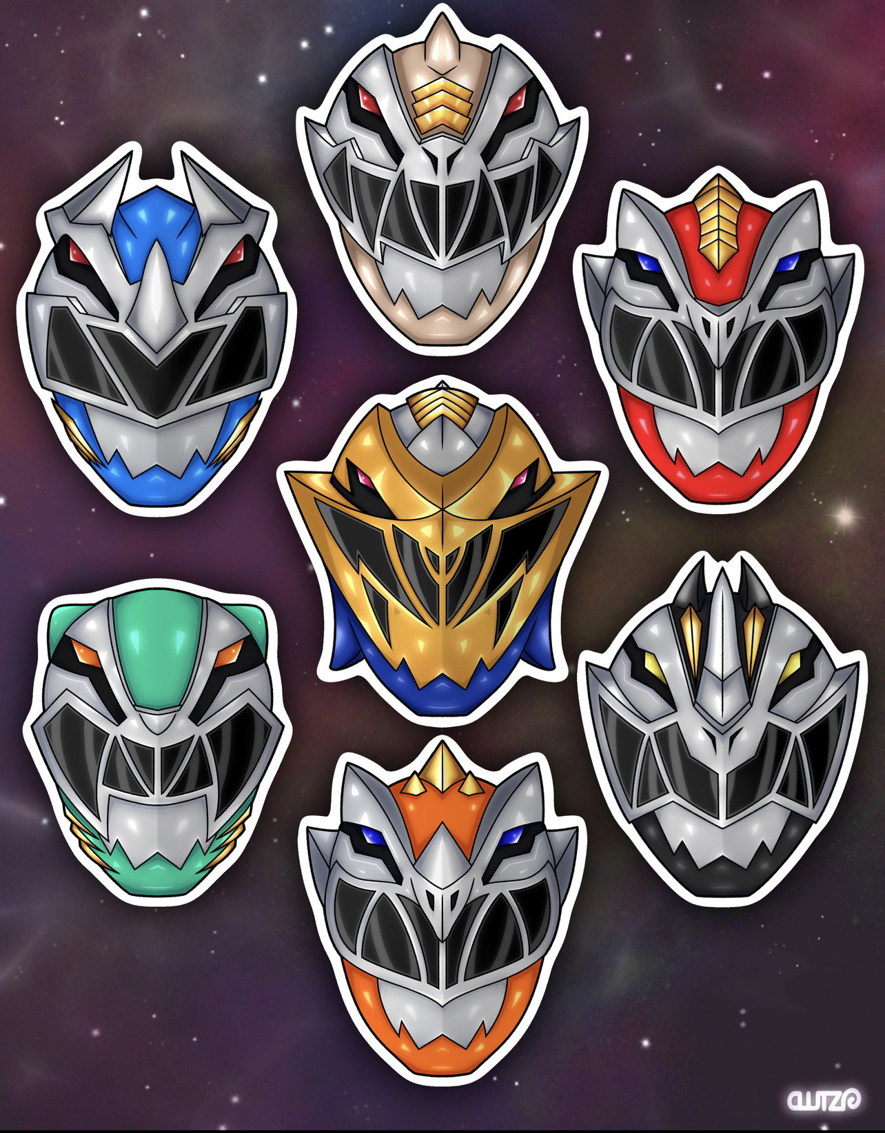 Power Rangers Cosmic Fury Die-cut Stickers - Etsy