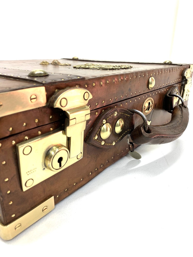 Antique Vintage Leather on Oak Dispatch Case - Etsy UK