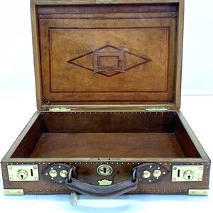 Antique Vintage Leather on Oak Dispatch Case - Etsy UK