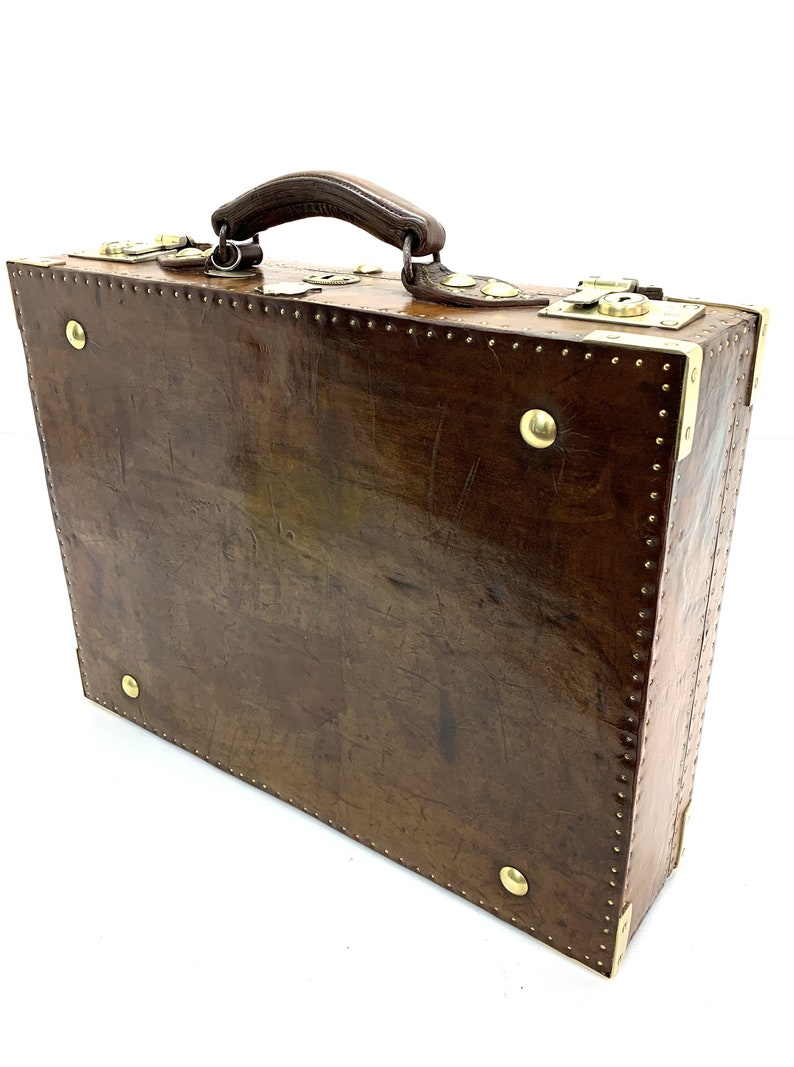 Antique Vintage Leather on Oak Dispatch Case - Etsy UK