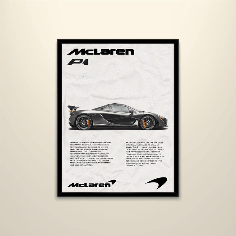 Mclaren P1 Printable Poster - Etsy
