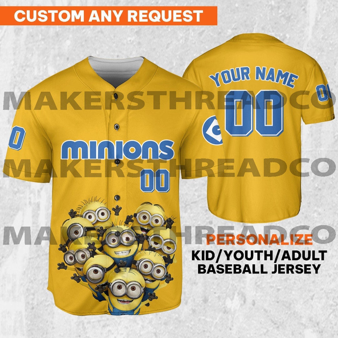 Personalize Minions Cute Yellow Style Jersey Minions Baseball - Etsy