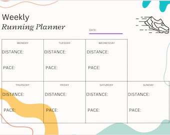 Runner's Weekly Planner | Printable Running Planner | Printable Running ...