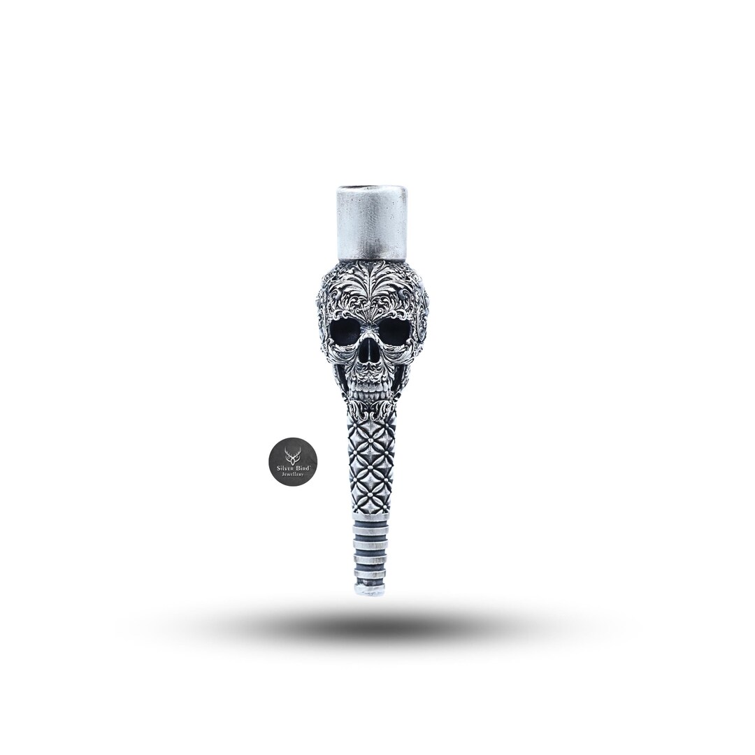 Ornament Skull Hookah Filter Shisha Tobacco Smoke Mouth Tip Pipe 925 ...