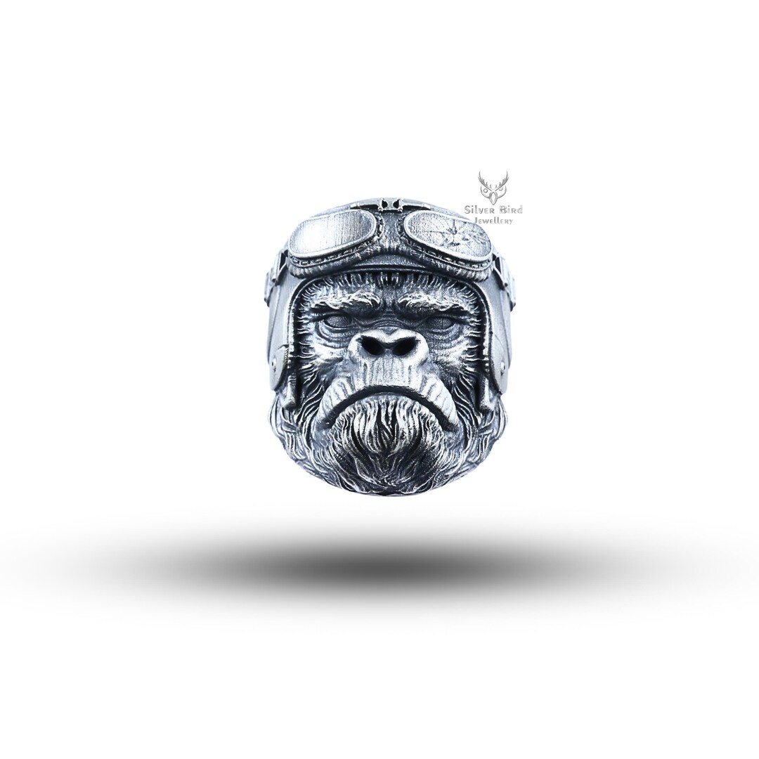 Monkey Chimpanzee 925 Sterling Silver Ring - Etsy
