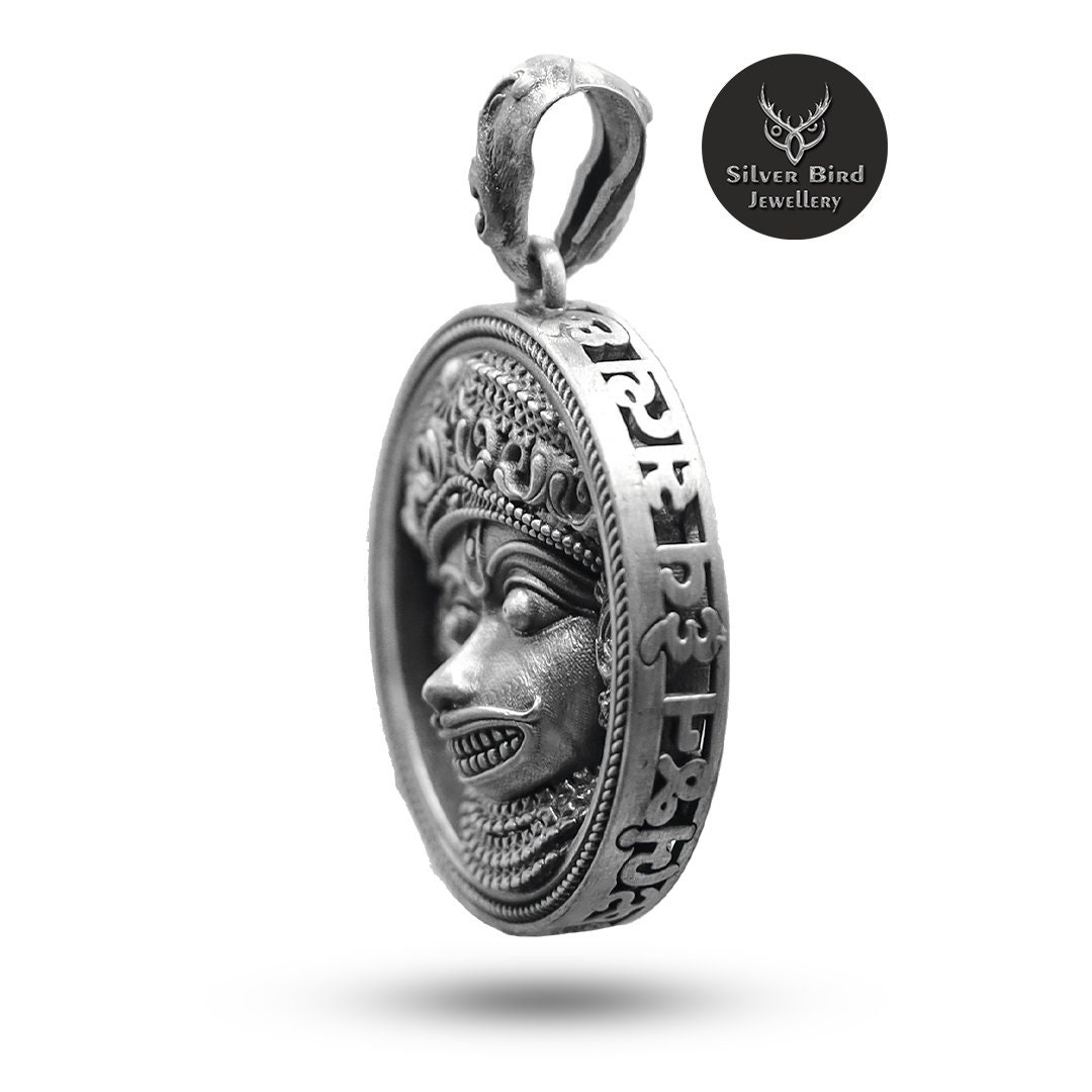 Sarangpur Hanuman Mukharvind 925 Sterling Silver Handmade Idol Pendant ...