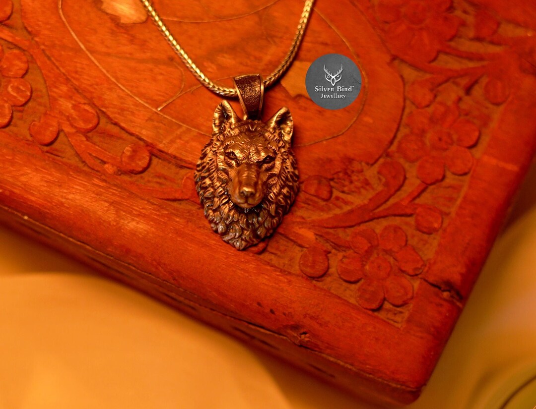 Wild Wolf Head Warlock Swallow Jungle Animal Pendant Oxidized 925 ...