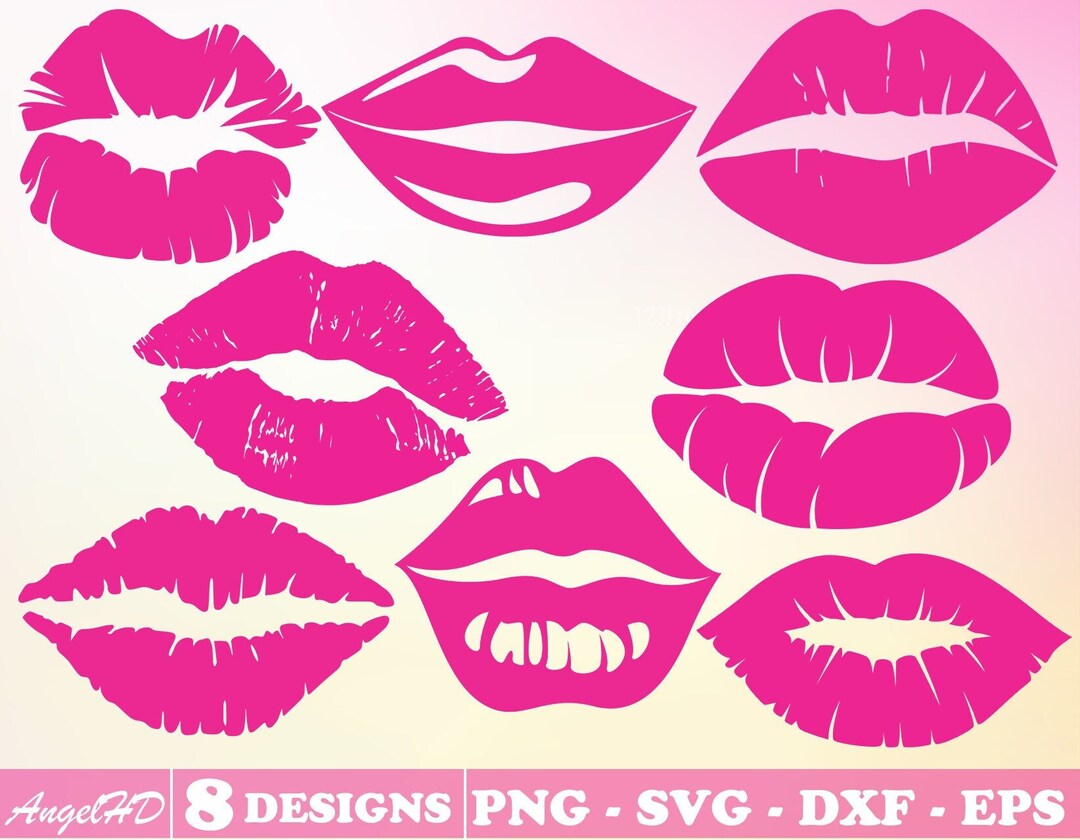 Lips Svg Bundle Layered Item, Cricut, Clipart Vector Cut File, Lip Svg ...