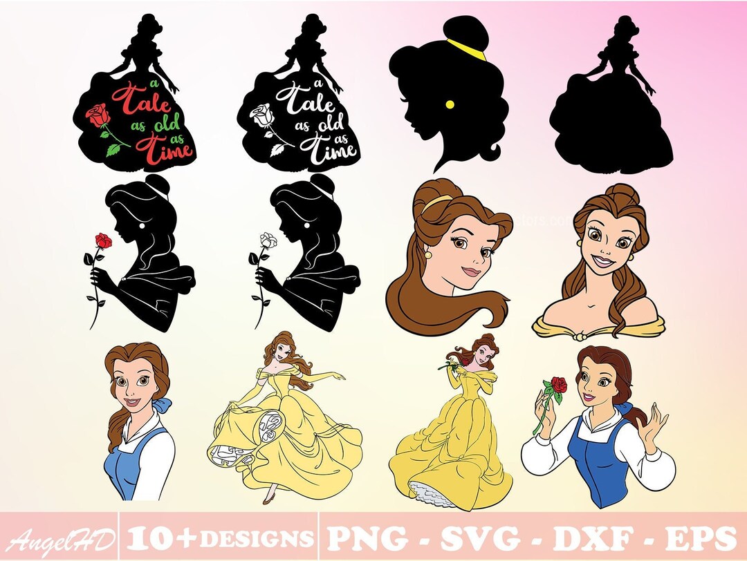 10 Belle Svg Bundle Layered Item, Clipart, Cricut, Digital Vector Cut ...