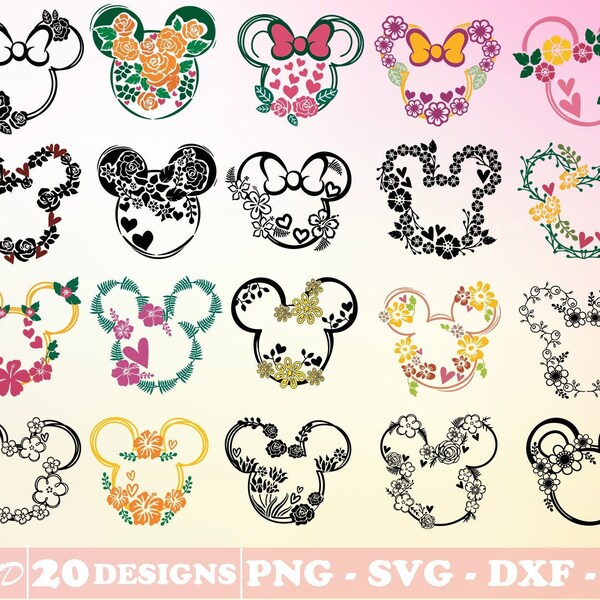 Floral Minnie Svg - Etsy UK
